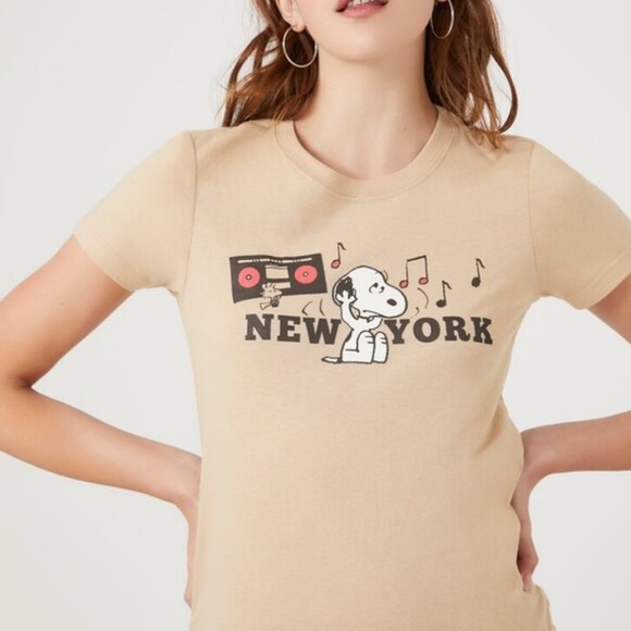 Peanuts | Tops | Snoopy New York Graphic Baby Tee | Poshmark